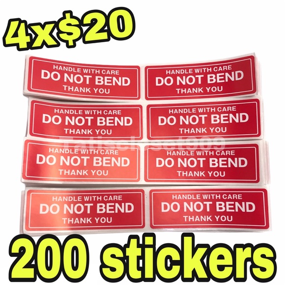 Office | 20 Do Not Bend Handle With Care Stickers 1x3 | Poshmark